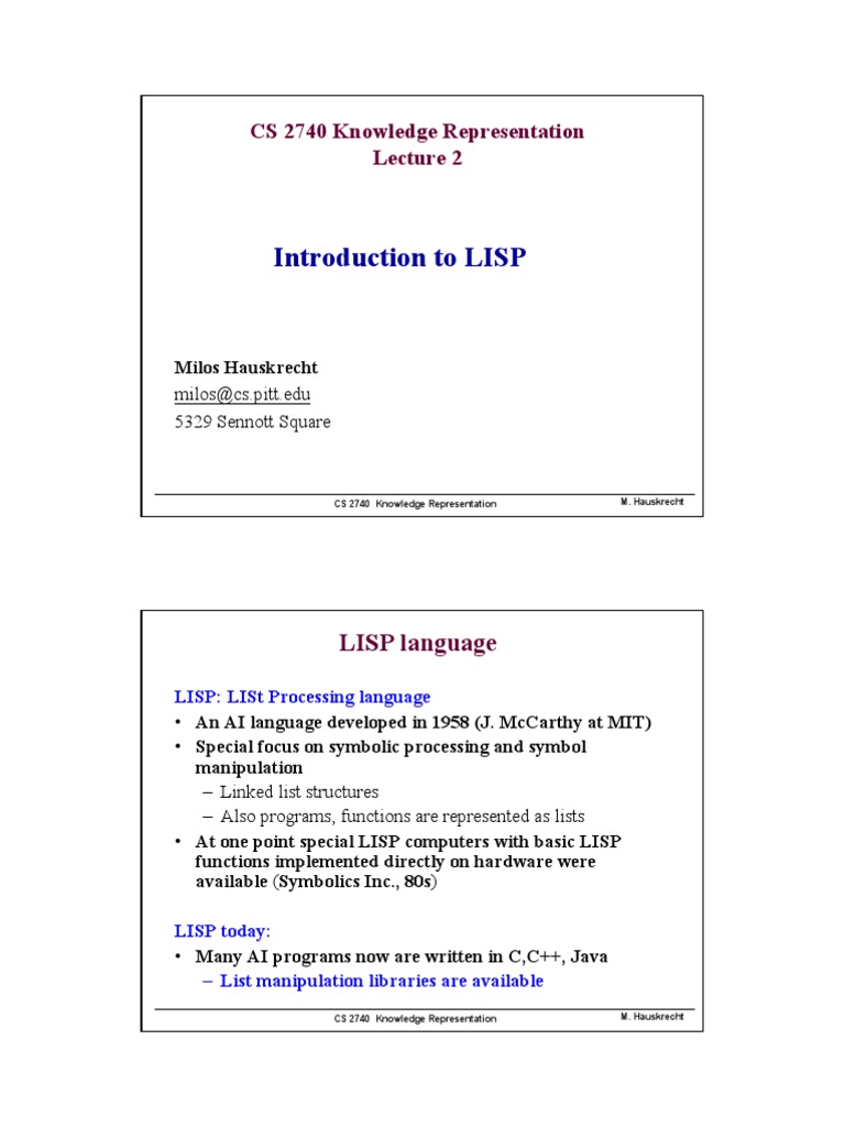 Lisp Tutorial