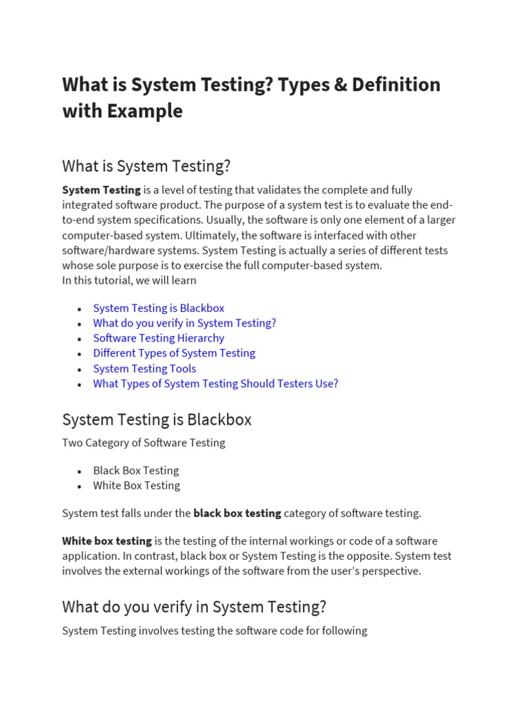 Chapter 4 What Is System Testing PDF Software Testing Software