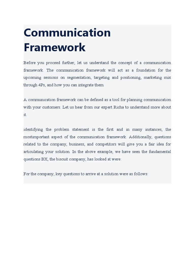 Communication Framework | PDF