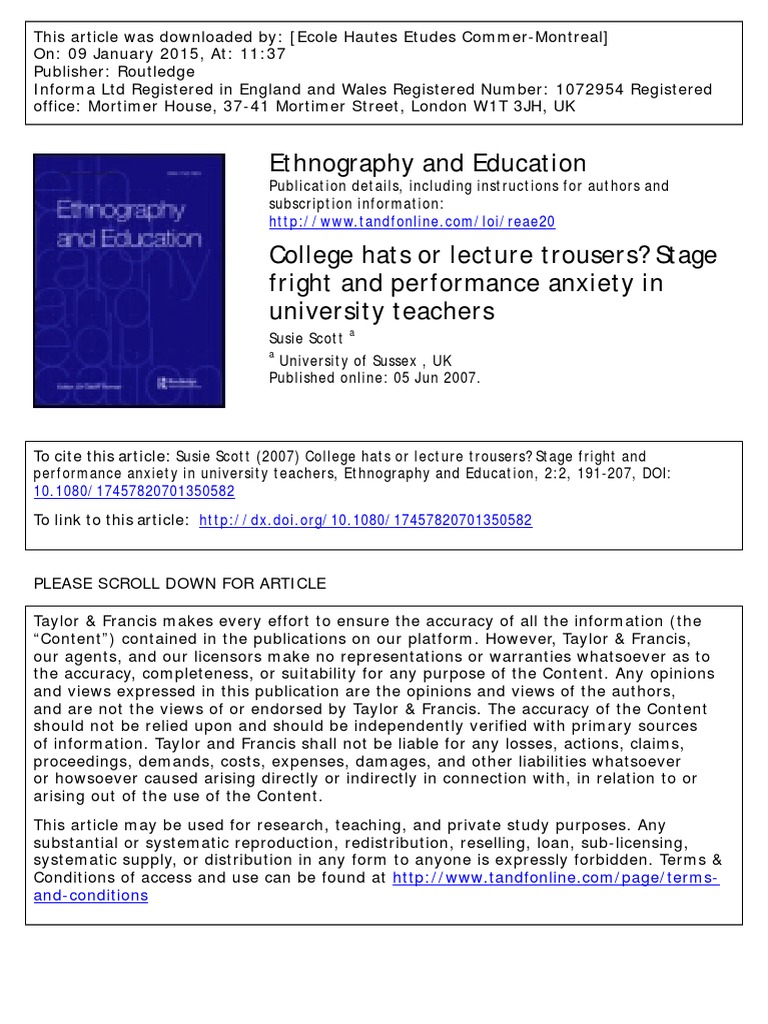 Ethnography and Education: To Cite This Article: Susie Scott (2007 ...