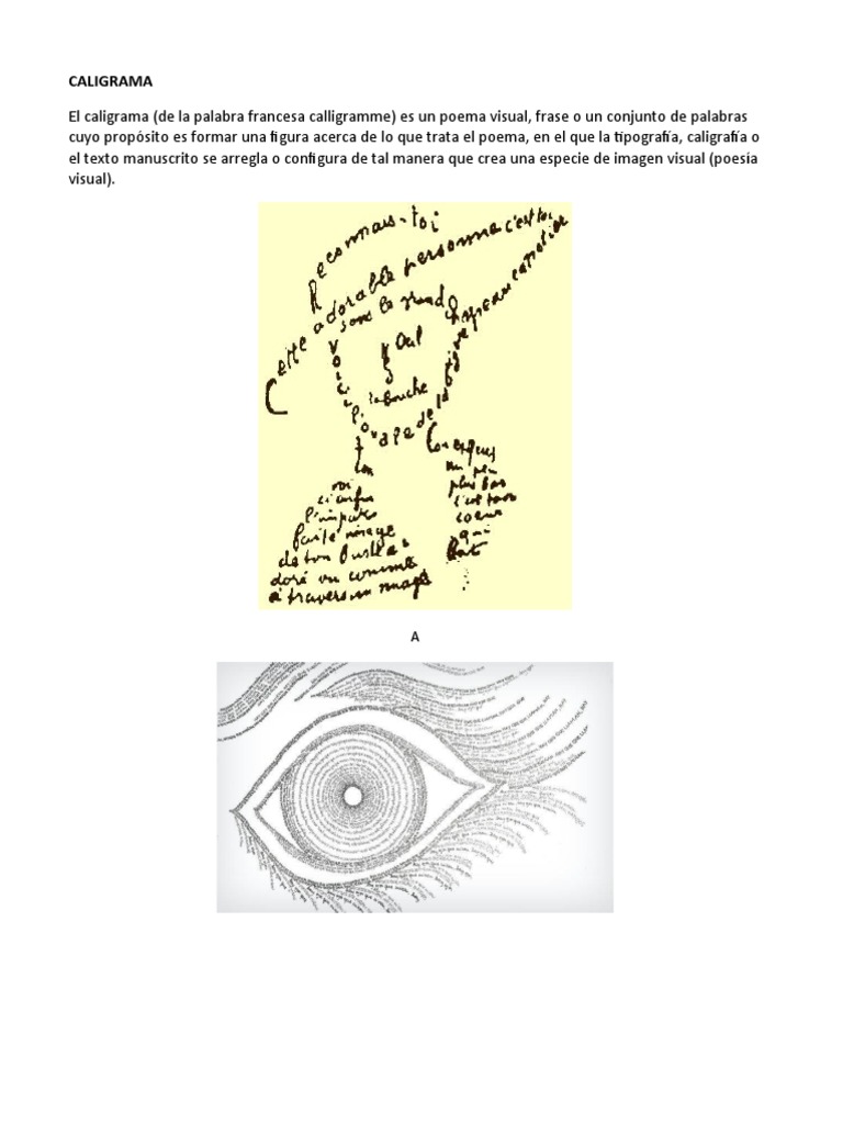 Caligrama y Pictogra | PDF