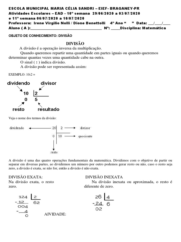 Atividades de Divisão | PDF