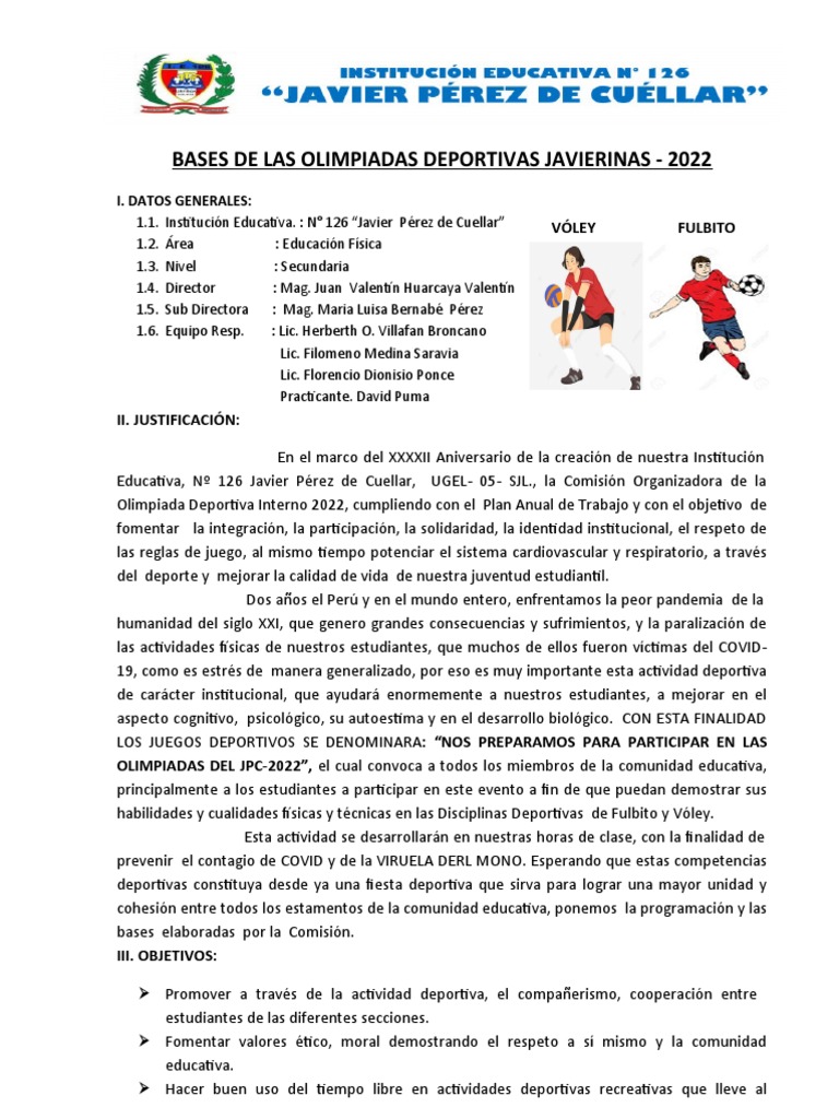 Olimpiadas Deportivas 2022 Villafan | Descargar gratis PDF | Árbitro ...