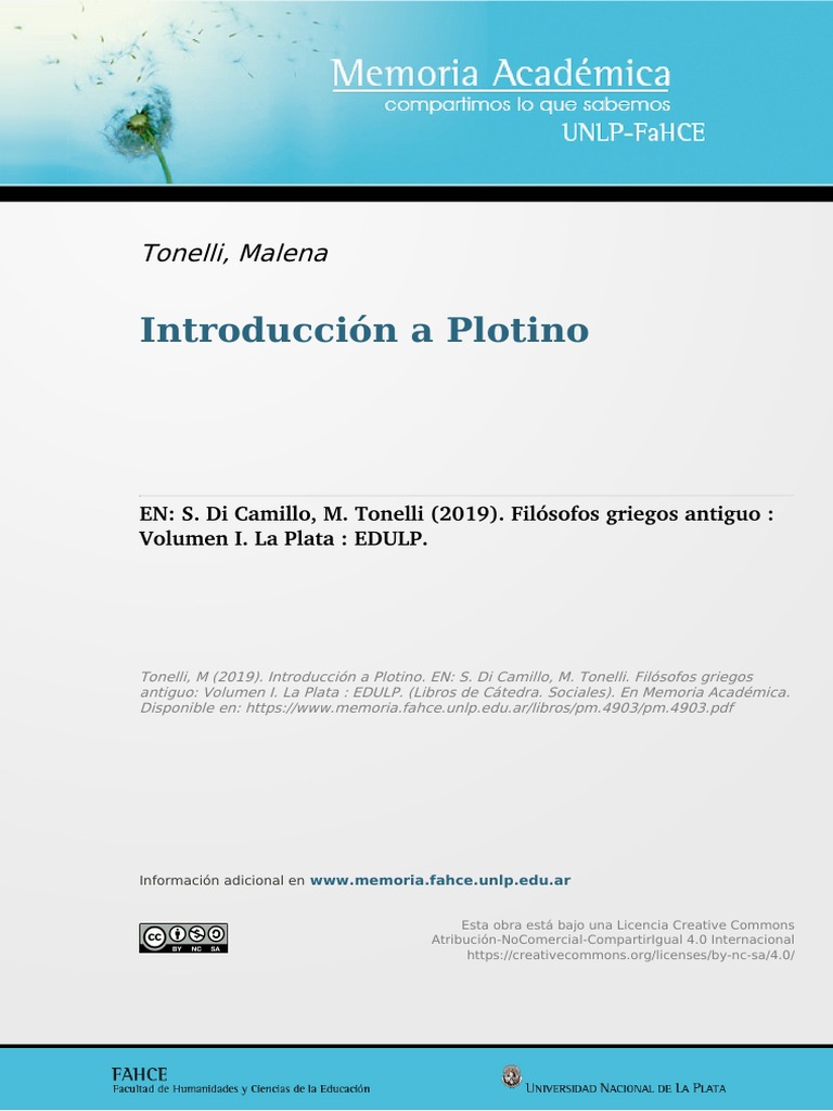 Plotino | PDF | Platón | neoplatonismo