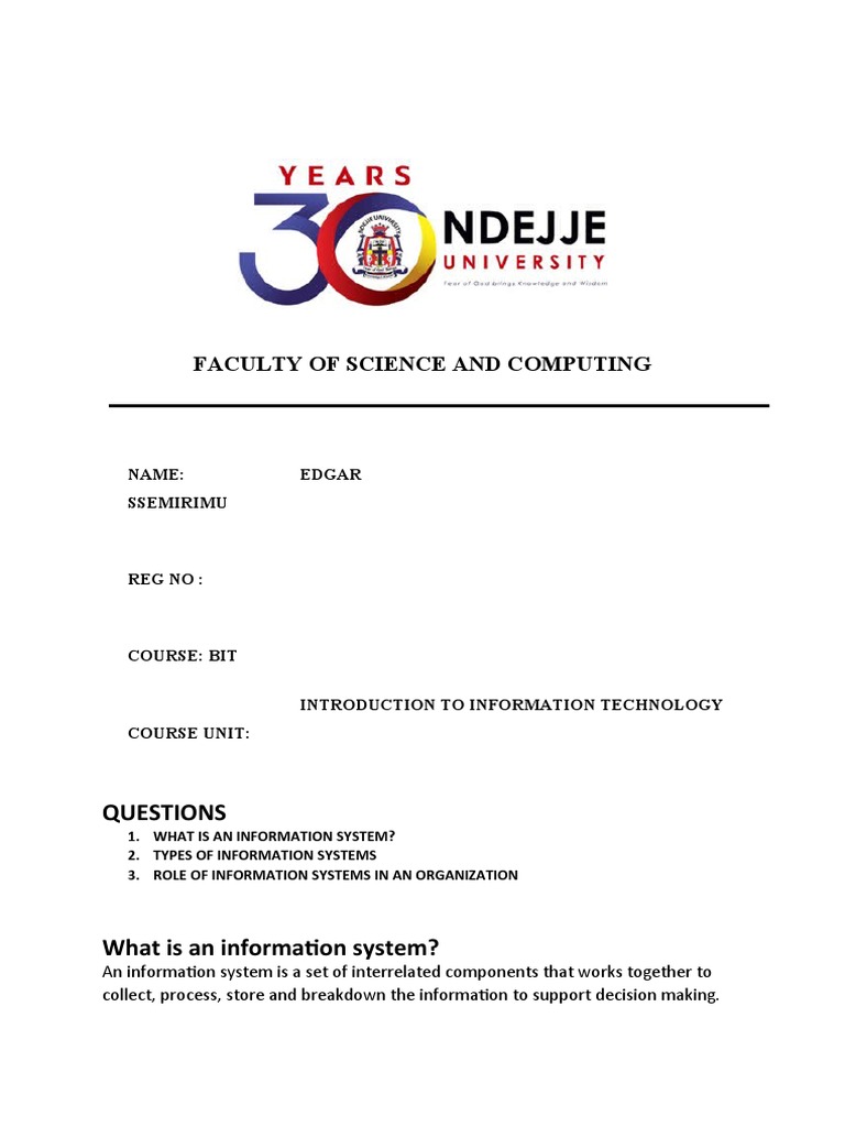 10 Types of Information Systems | PDF | Information System | Information