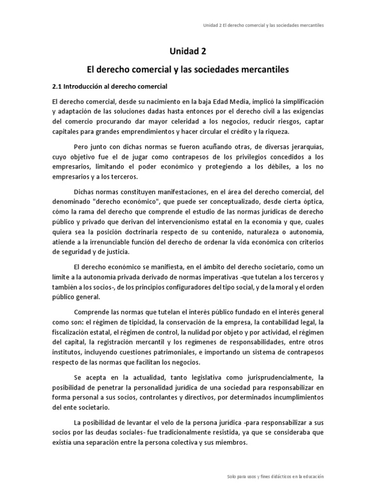 Derecho Comercial y Sociedades Mercantiles | PDF | Sociedad de ...