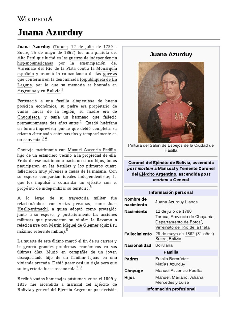 Juana Azurduy | PDF