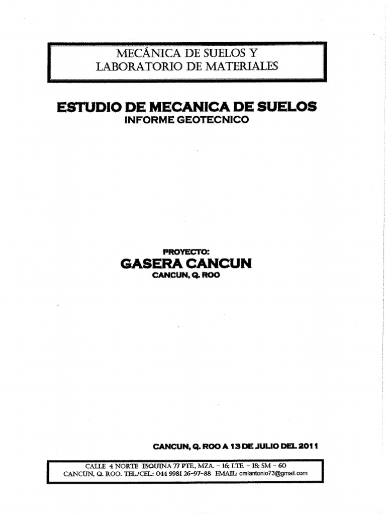 Estudio de Mecanica de Suelos | PDF