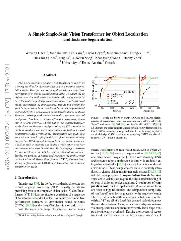 A Simple Single Scale Vision Transformer For Object Localization Pdf Image Segmentation