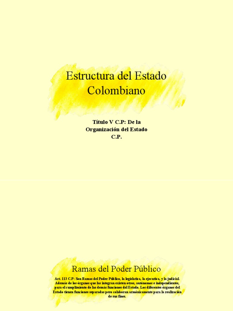 Estructura del Estado Colombiano | PDF | Gobernancia | Instituciones ...