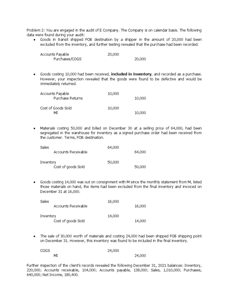 Problem 2 | PDF | Cost Of Goods Sold | Inventory