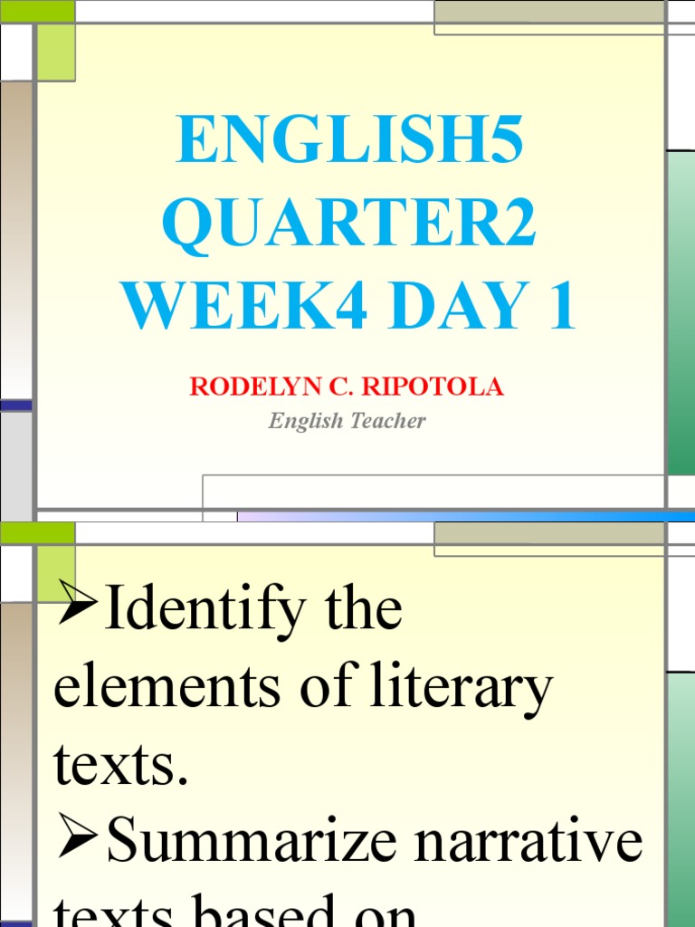 ENGLISH5 QUARTER2 WEEK4 DAY 1 | PDF | Plot (Narrative)