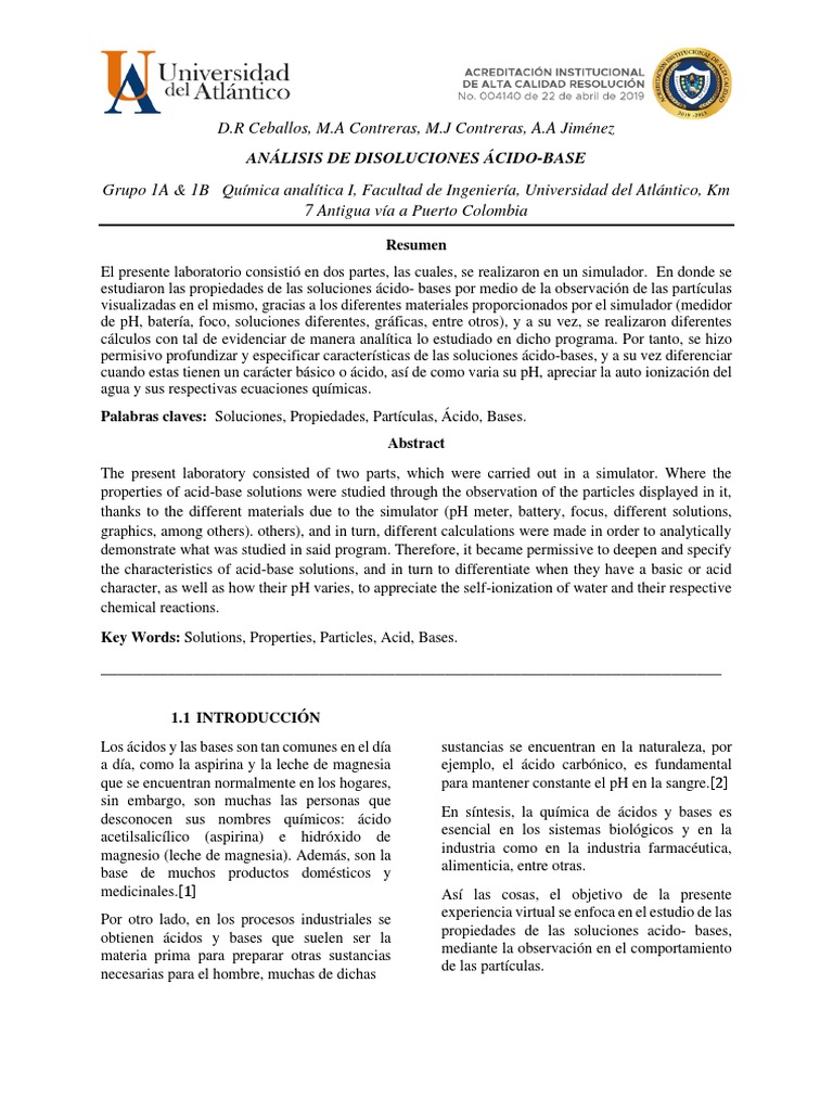 Propiedades de Soluciones Ácido-Base | PDF | Ácido | Ph