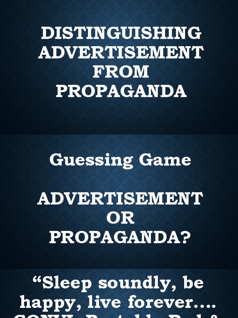 Beautiful People and Propaganda Techniques | PDF