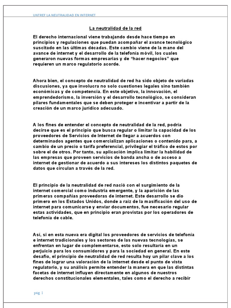 The Importance of Net Neutrality and the Debate Around Its Regulation | PDF | Neutralidad de la ...