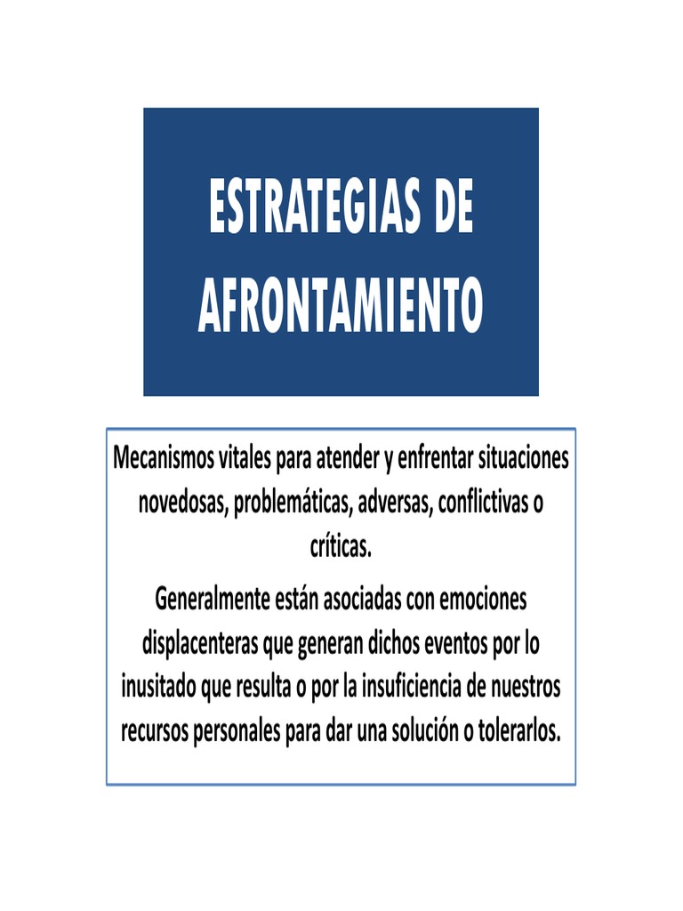 B. Ejercicio Estrategias de Afrontamiento (Interpretación) | PDF | Las ...