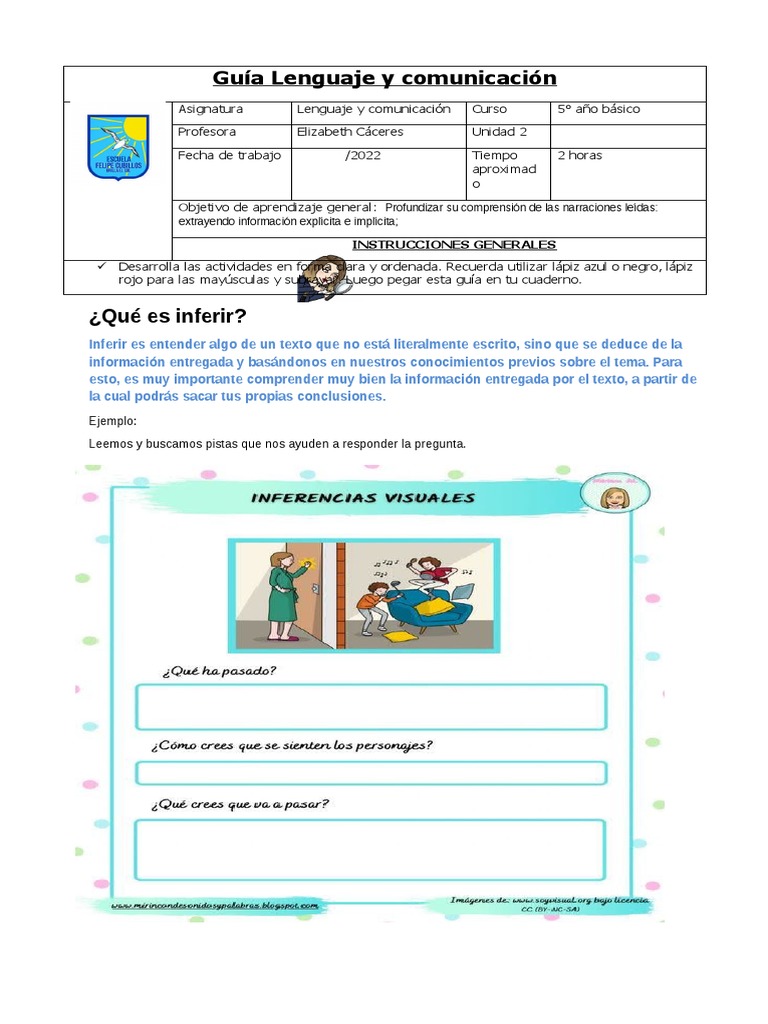 Hoja De Trabajo De Inferencias 4 Respuestas Actividades De La