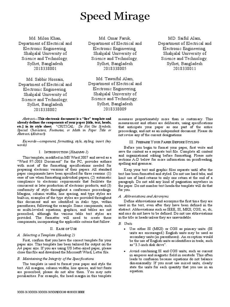 Conference Template A4 | PDF | Bracket | International System Of Units