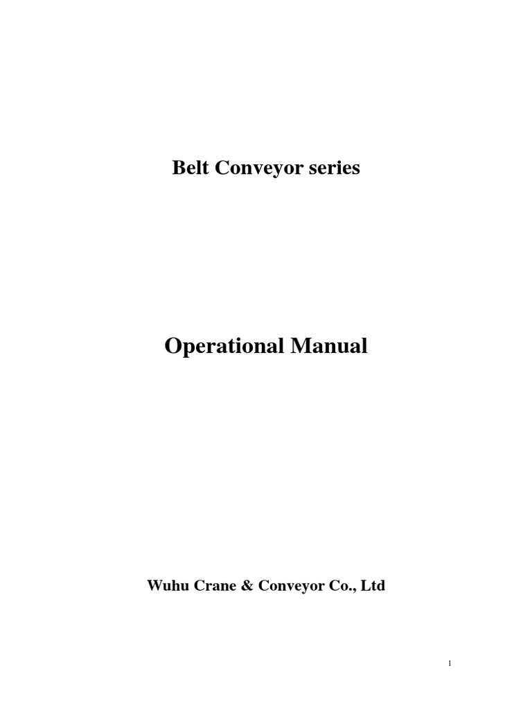Belt Conveyor Series | PDF