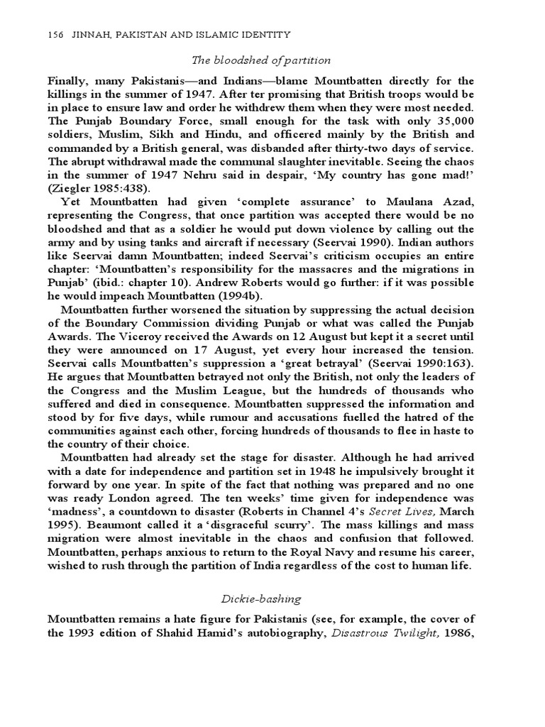 Jinnah Pakistan And Islamic Identity The Search For Saladin