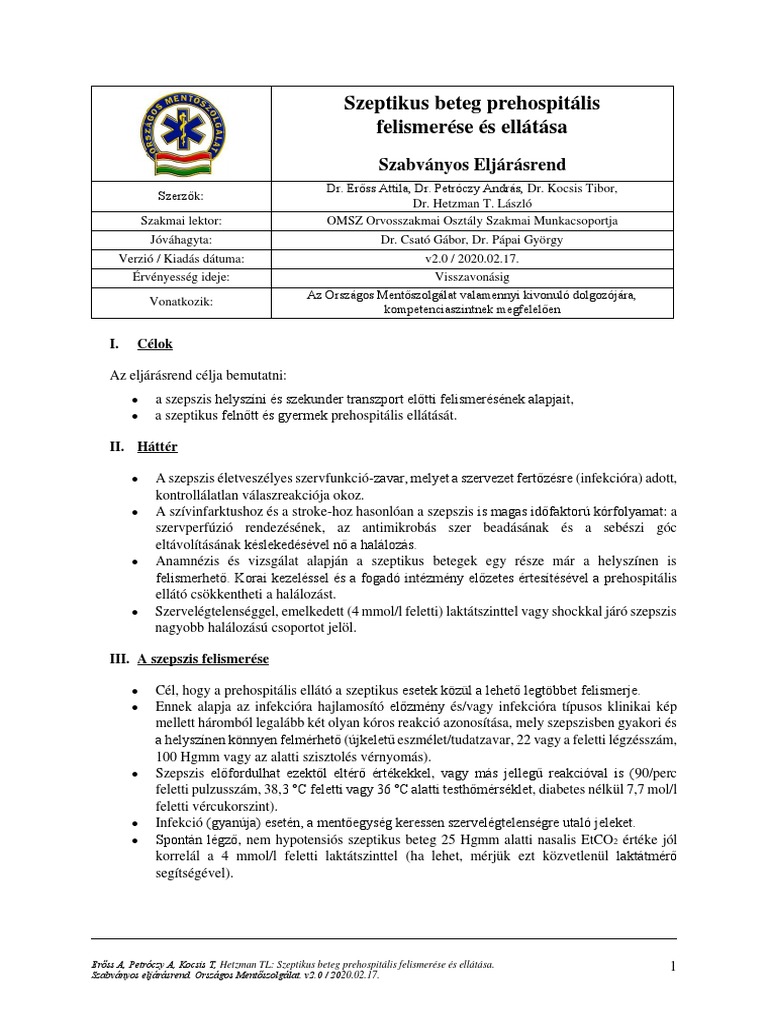 Szeptikus-beteg-prehospitális-felismerése-és-ellátása | PDF