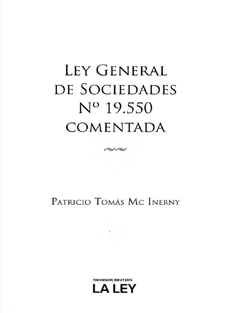Ley General de Sociedades 19550 Comentada | PDF