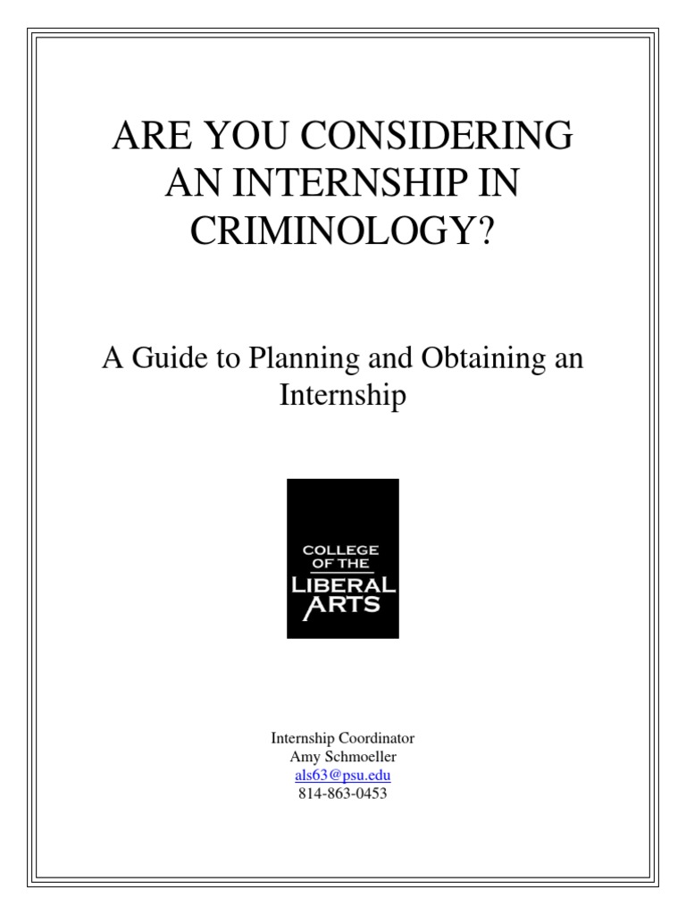 Crim Pre Internship Manual | PDF | Internship | Job Hunting
