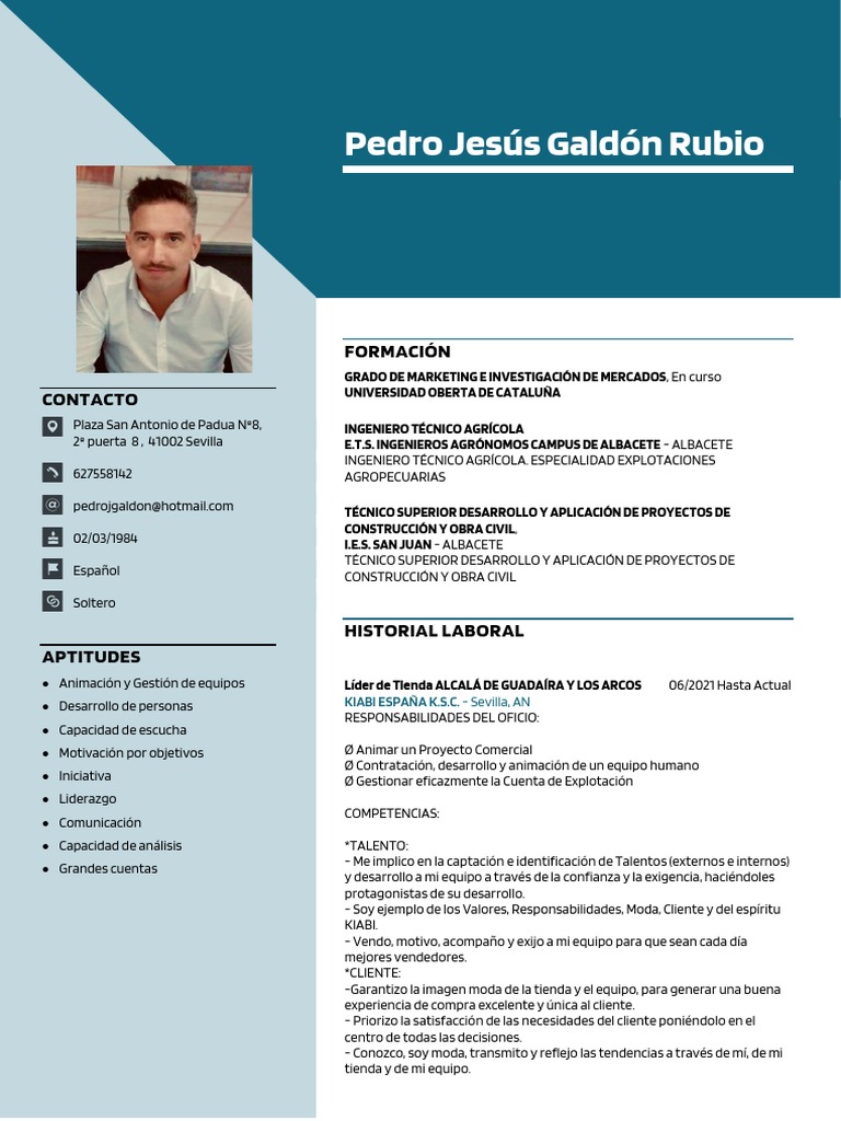 CV Pedro Galdón Rubio | PDF | España | Economias