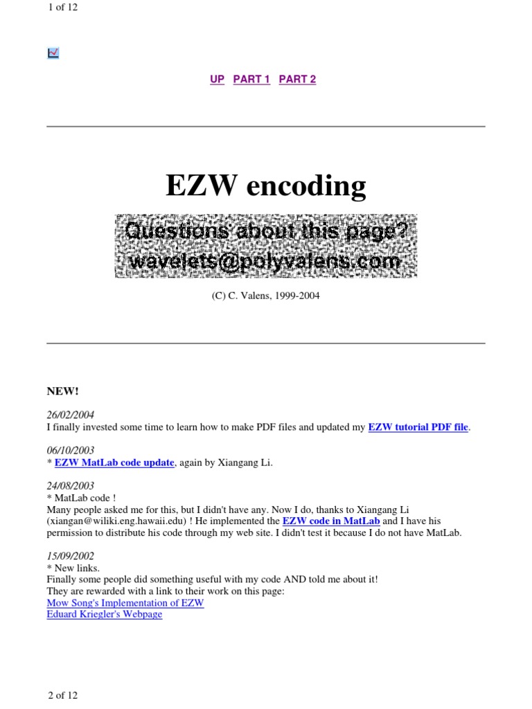 EZW | PDF | Data Compression | Wavelet