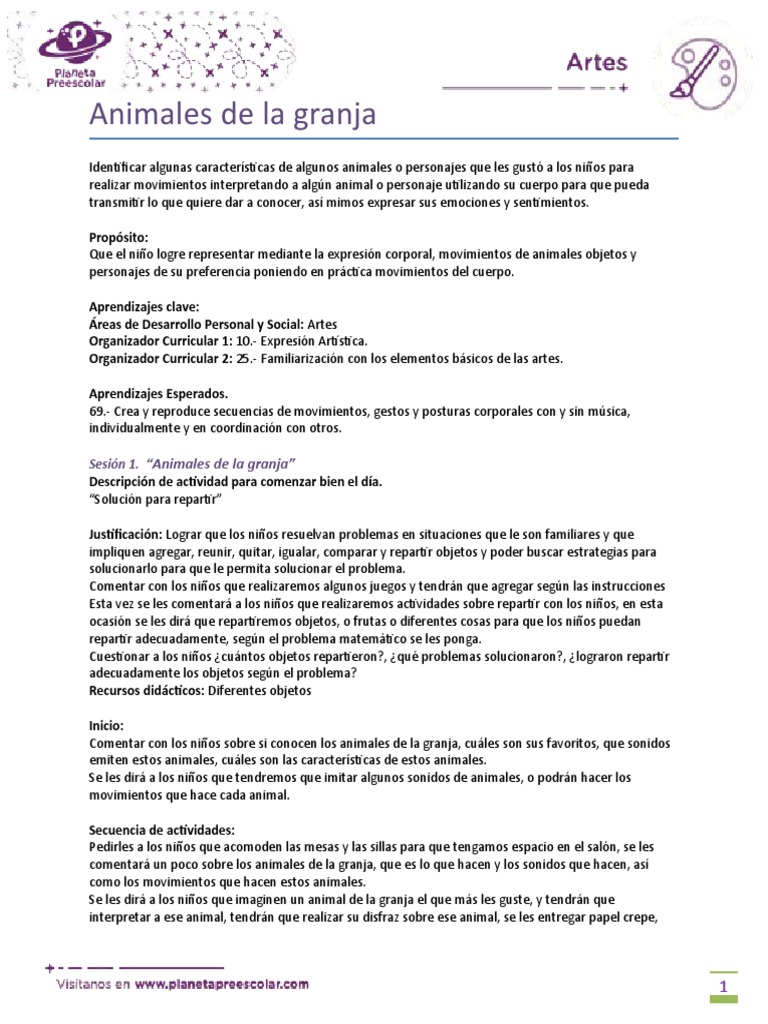 Actividades de Imitación de Animales de Granja | PDF | Cognición