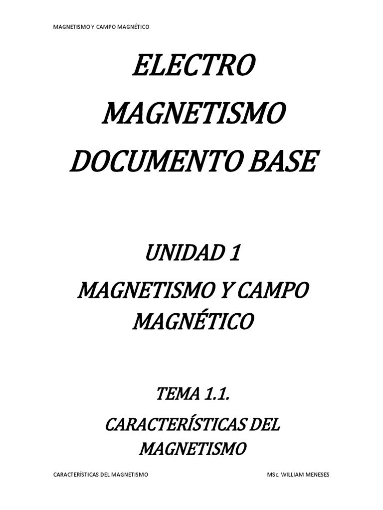 1.1. Características Del Magnetismo-Documento Base | PDF | Imán | Magnetismo