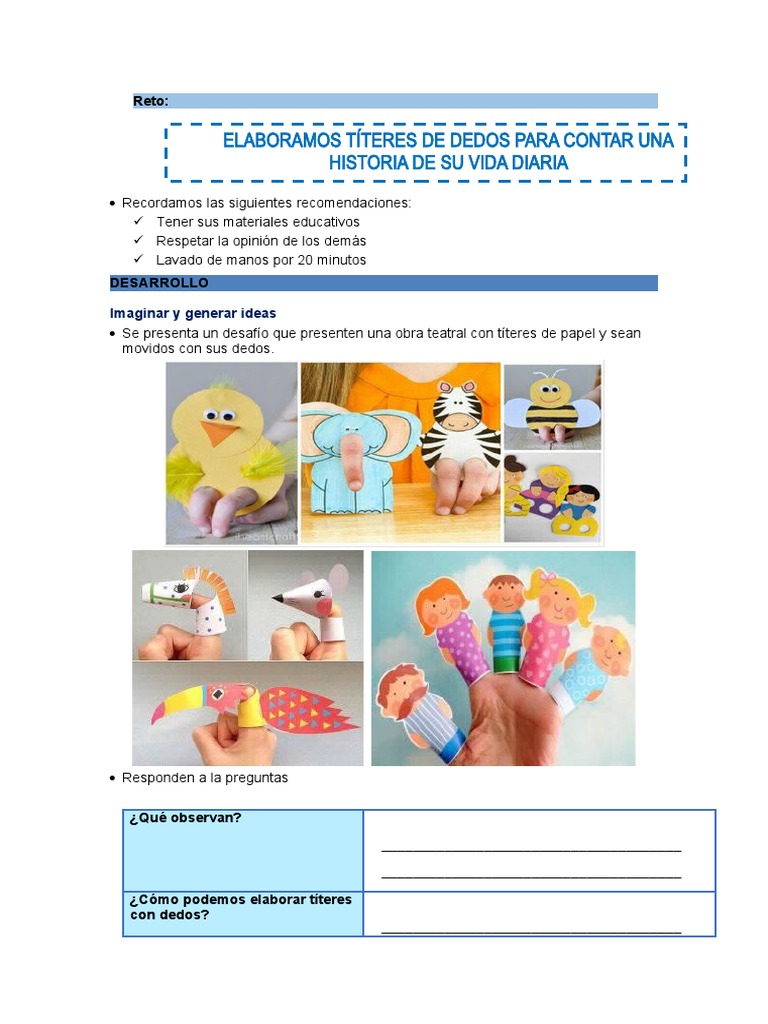Títeres de Dedos | PDF | Hogar, jardinería y bricolaje