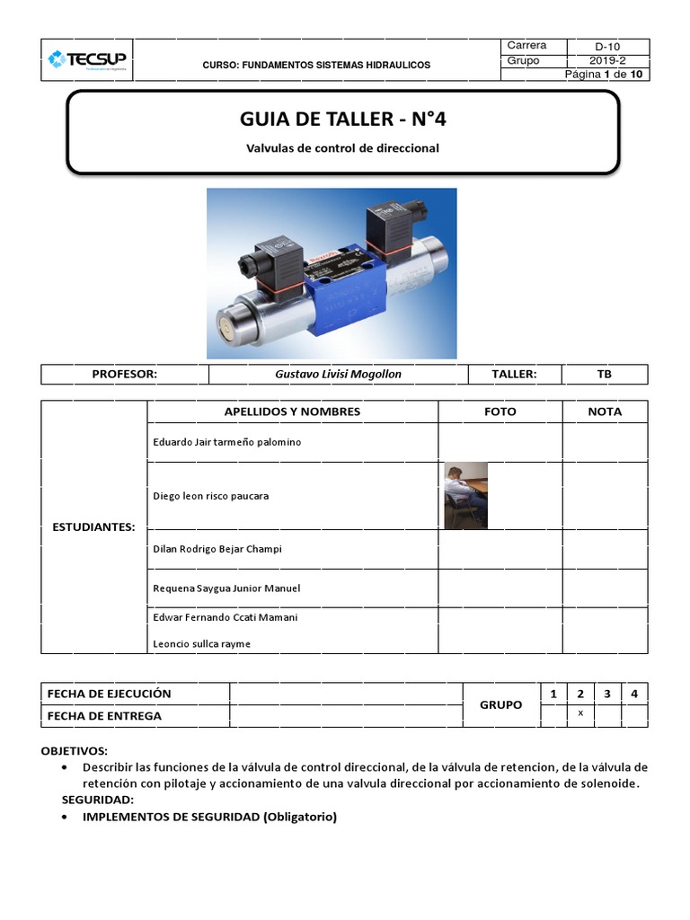 Guia de Taller N 4 Hidraulica (Corregido) | PDF | Presión | Bomba