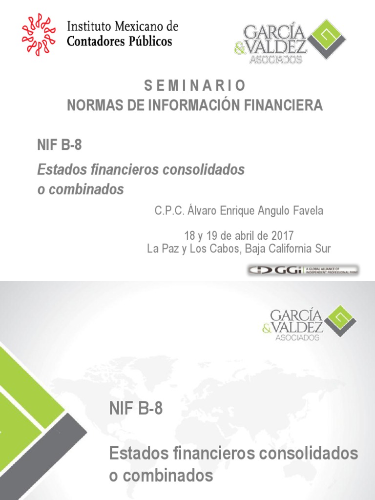 NIF B 8 EF Consolidados | PDF | Estado financiero | Estado de resultados