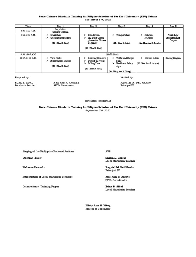Basic Chinese Mandarin Training For Filipino Scholars of Far East ...