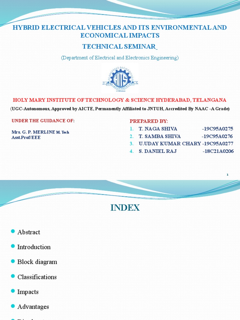 Hybrid Electrical Vehicles and Its Environmental and Economical Impacts ...