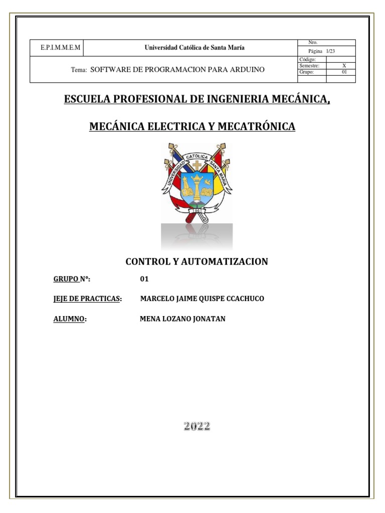 Arduino Informe 01 Pdf Arduino Informática