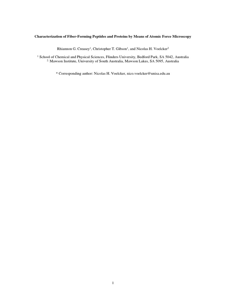 AFM Peptides and Proteins-Forming Fibers | PDF | Atomic Force ...