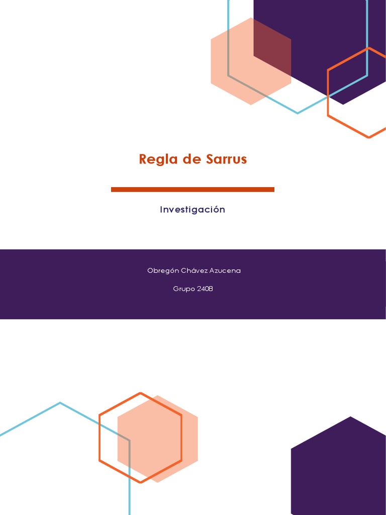 Regla de Sarrus | PDF | Determinante | Matriz (Matemáticas)