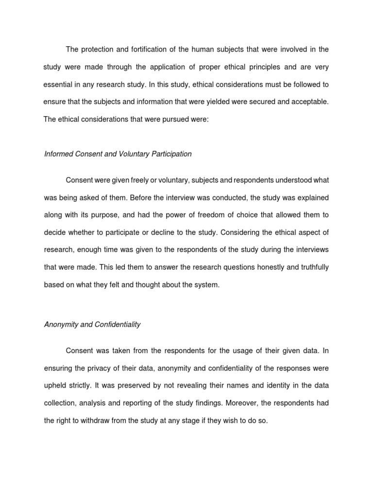 Ethical Consideration Example | PDF | Informed Consent | Integrity