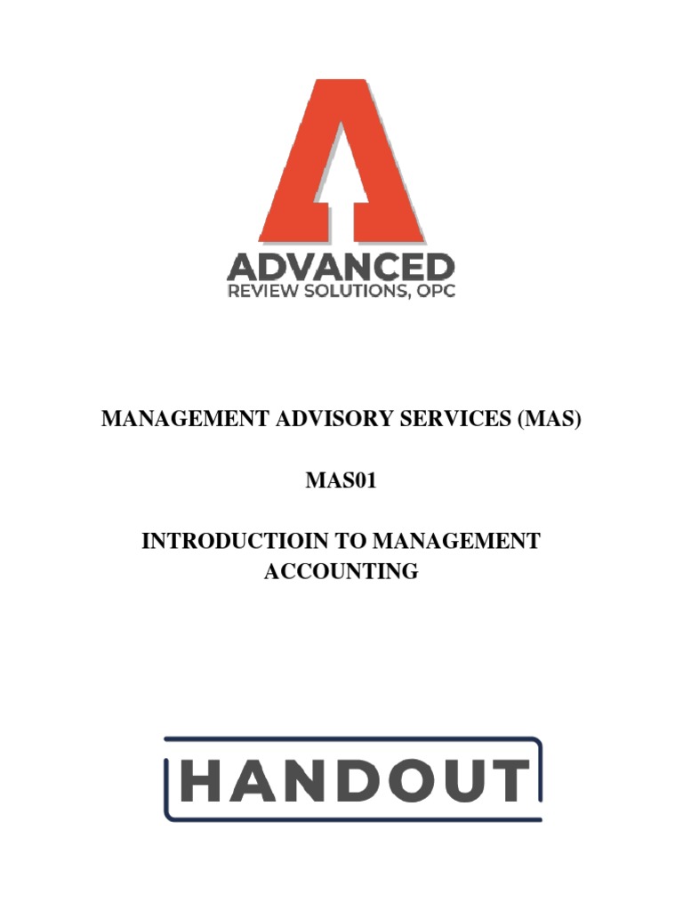 Management Advisory Services (Mas) MAS01 Introductioin To Management ...