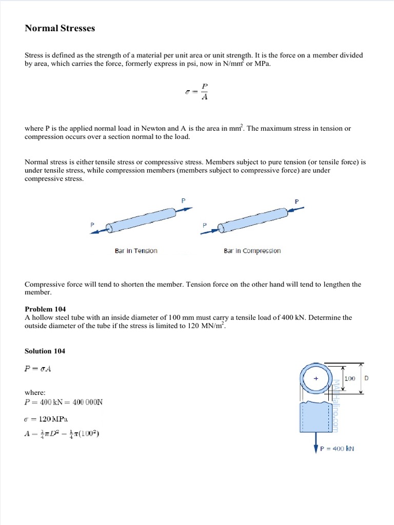 Dokumen - Tips - Simple Stresses From Mathalino | PDF | Stress ...