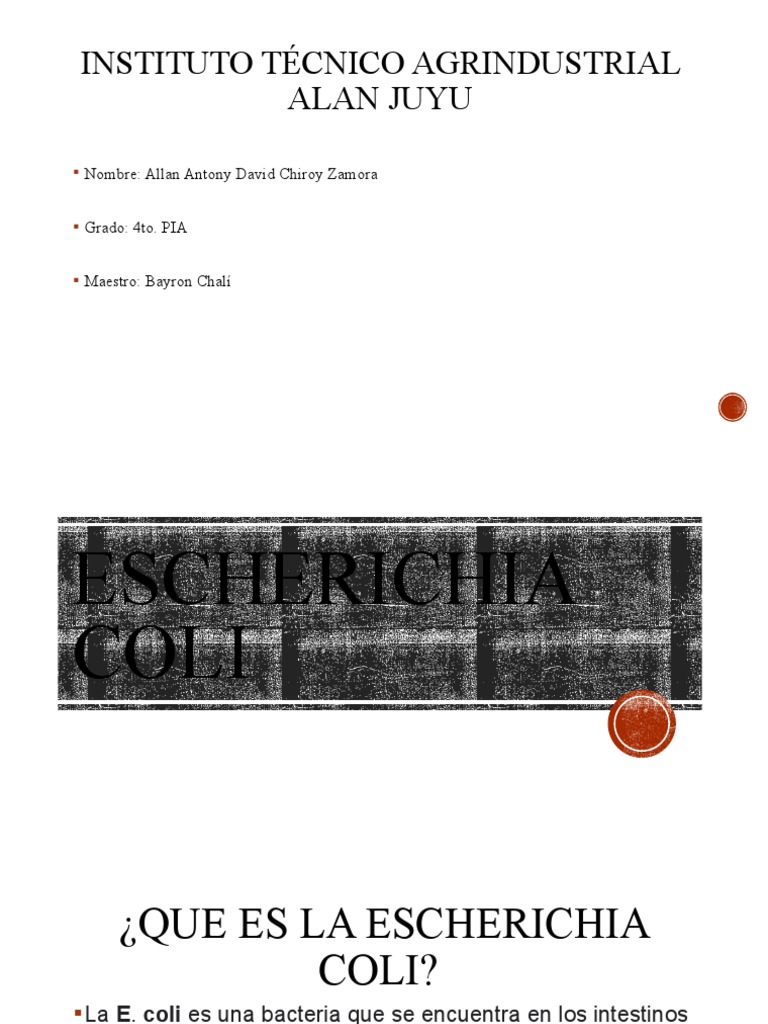 Eschirichia Coli | PDF | Ciencia y matemáticas