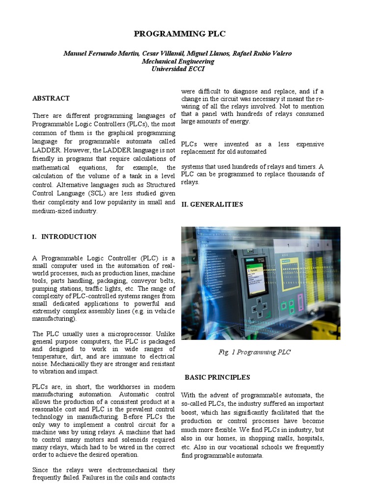 Articulo Ingles Programacion PLC | PDF | Programmable Logic Controller | Relay