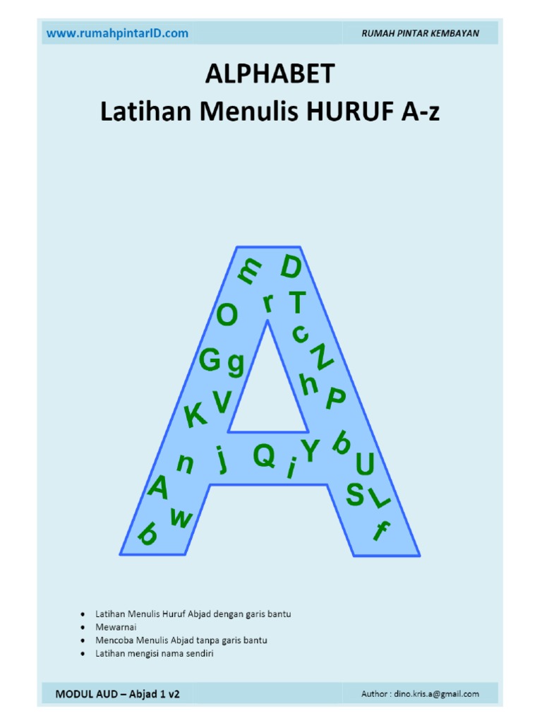 Latihan menulis huruf abjad a-z huruf besar dan kecil - Latihan-menulis ...