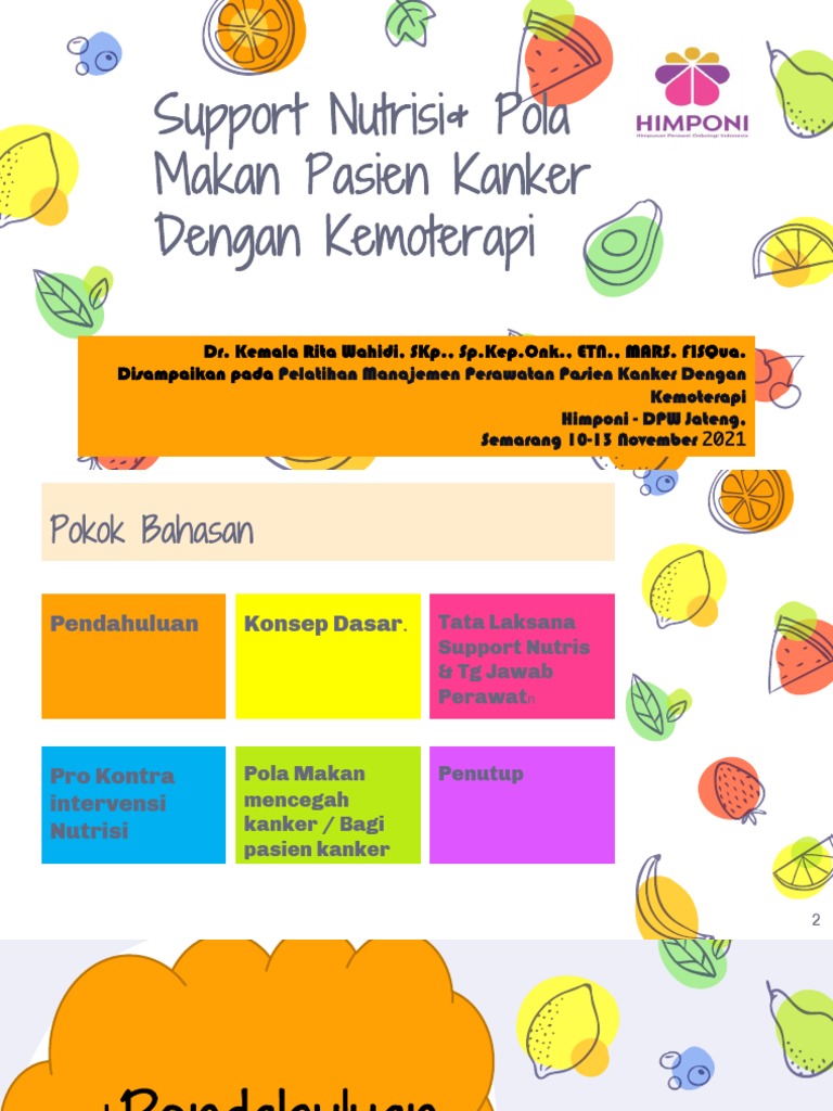 Dukungan Nutrisi untuk Pasien Kanker selama Kemoterapi | PDF