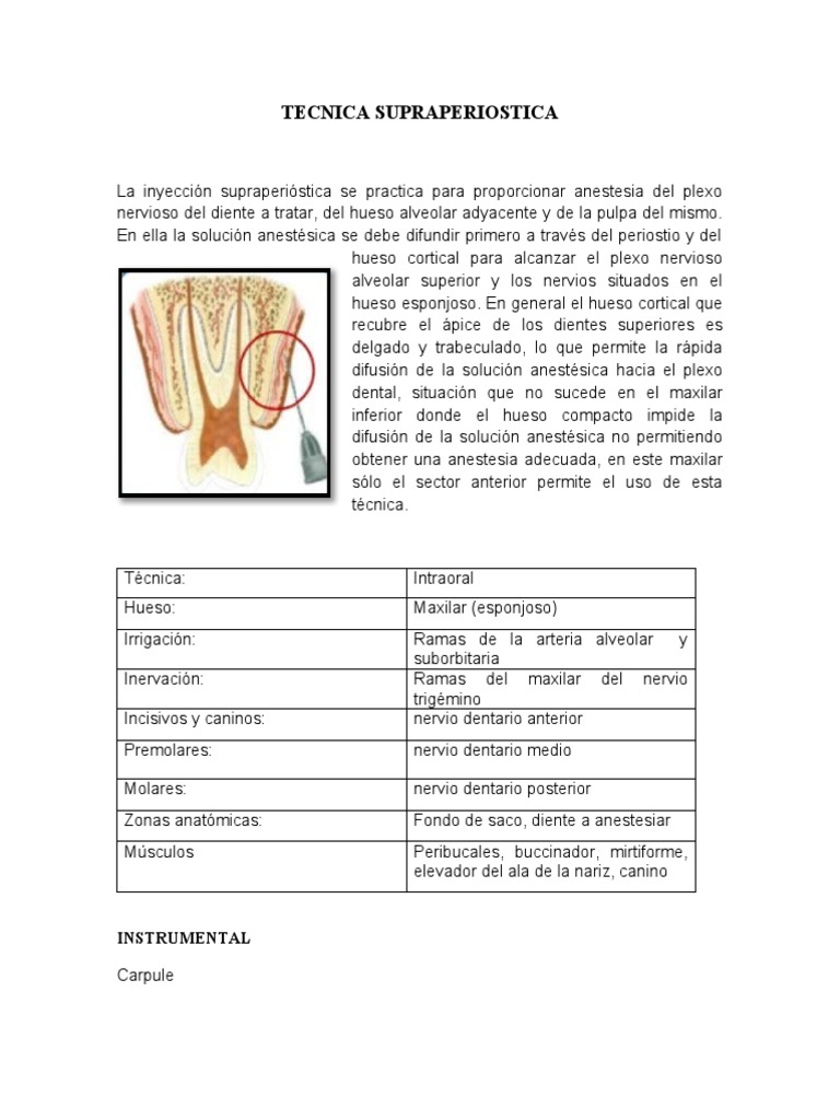 Tecnica Supraperiostica | PDF | Diente | Hueso