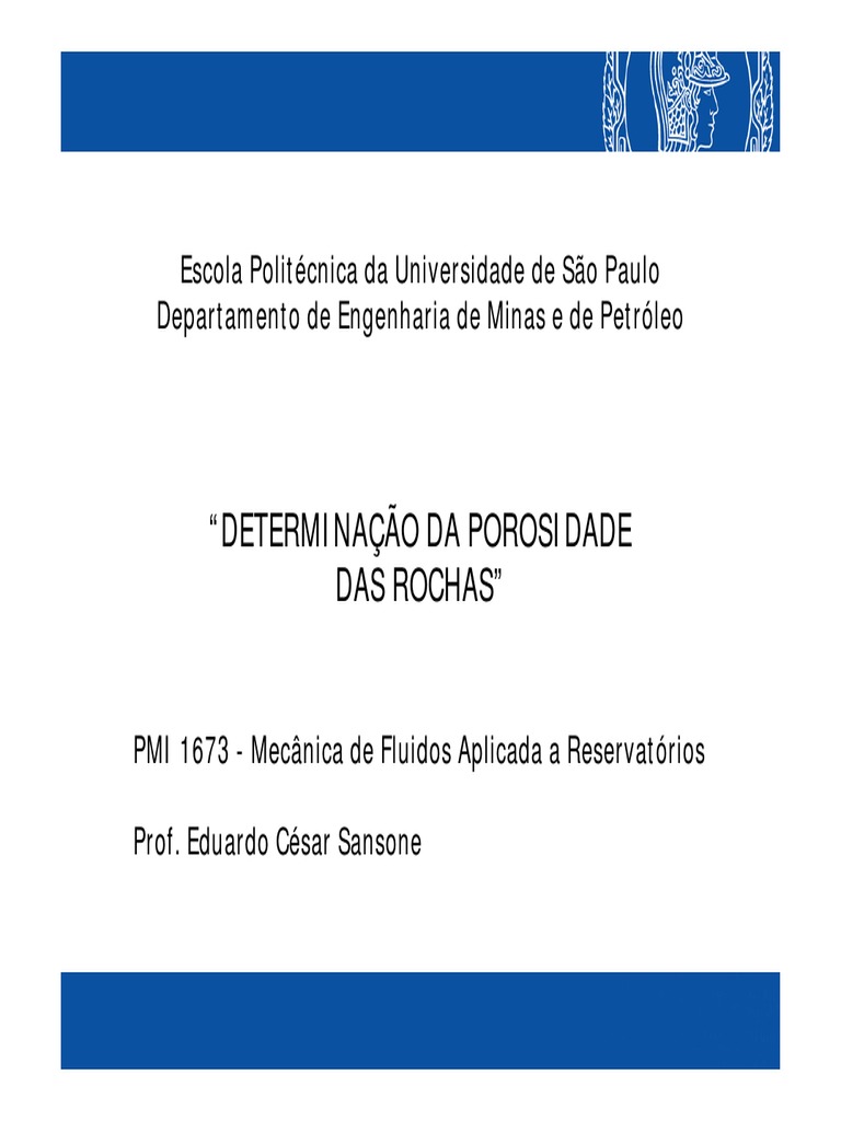 04 - Determinacao Da Porosidade | PDF | Densidade | Elétron