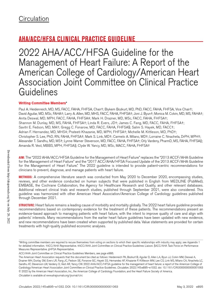 2022 Aha-Acc-hfsa Hf Guideline | PDF | Heart Failure | Heart