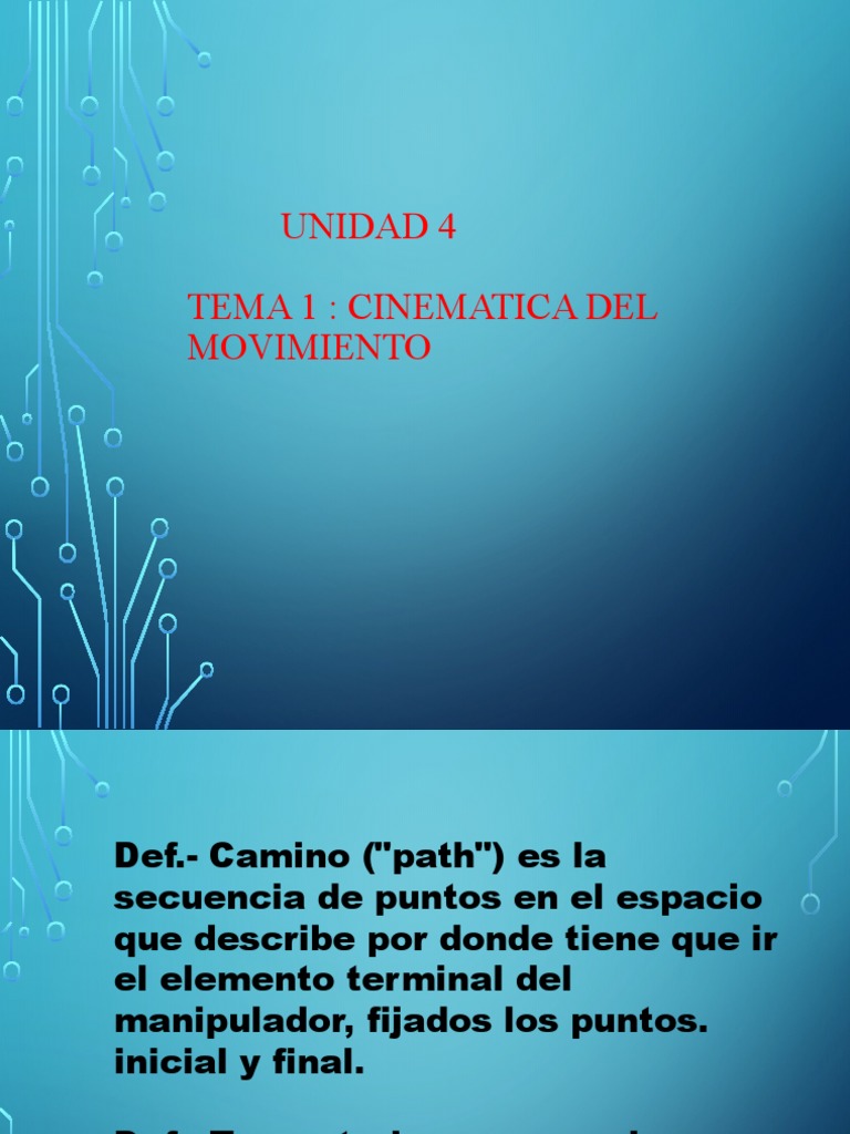 U4 Tema 1 - Cinematica de Movimiento | PDF | Cinemática | Ingeniería mecánica